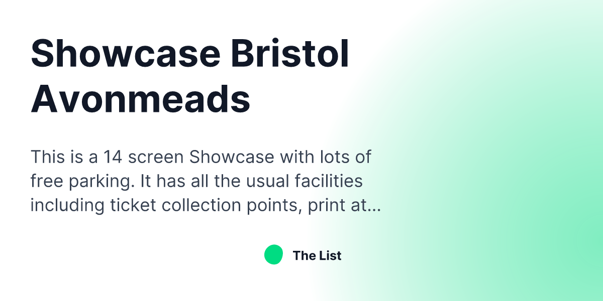Showcase Bristol Avonmeads | The List